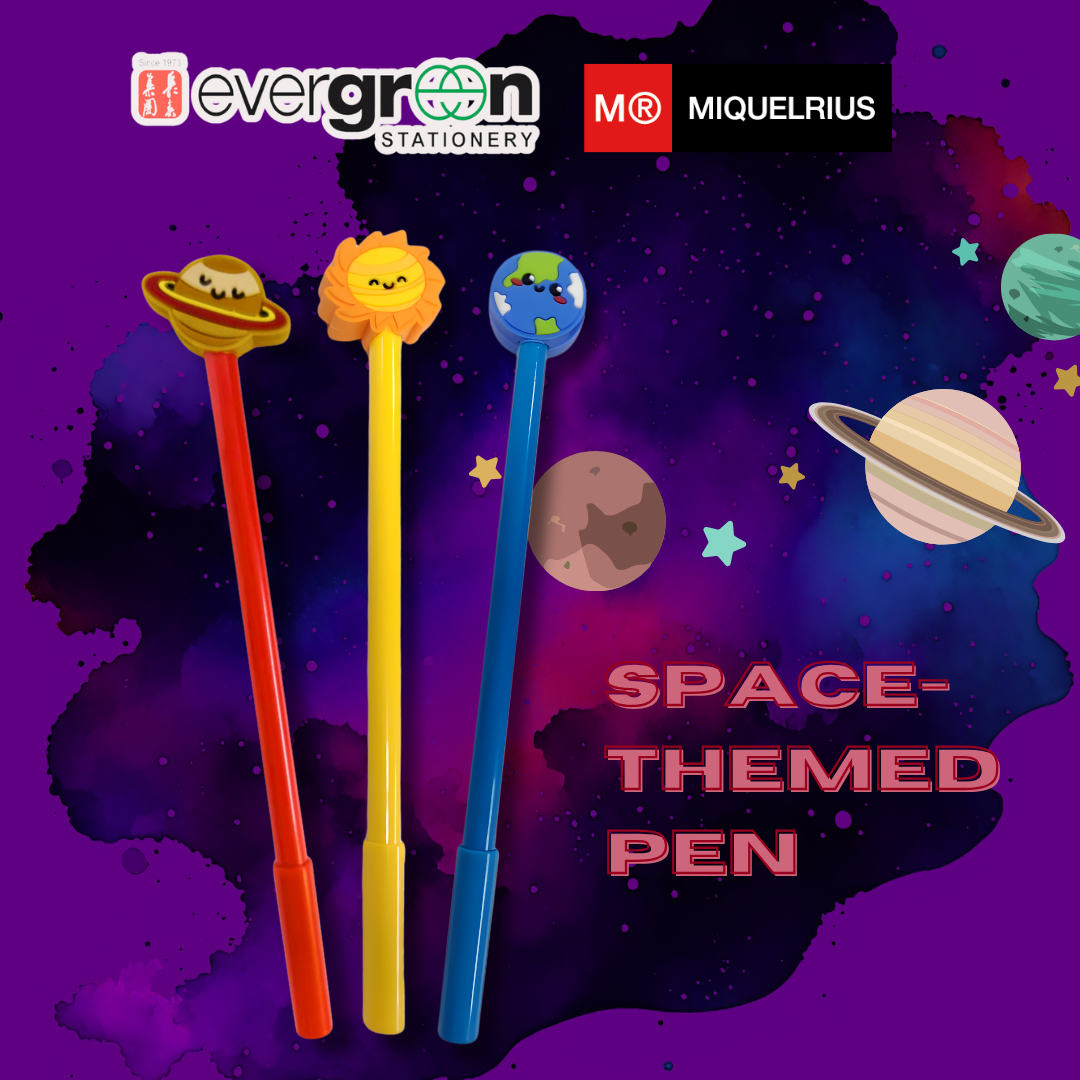 [SG] Apli Miquelrius Cute Spaced-Themed Ballpoint Pen [Evergreen Stati ...
