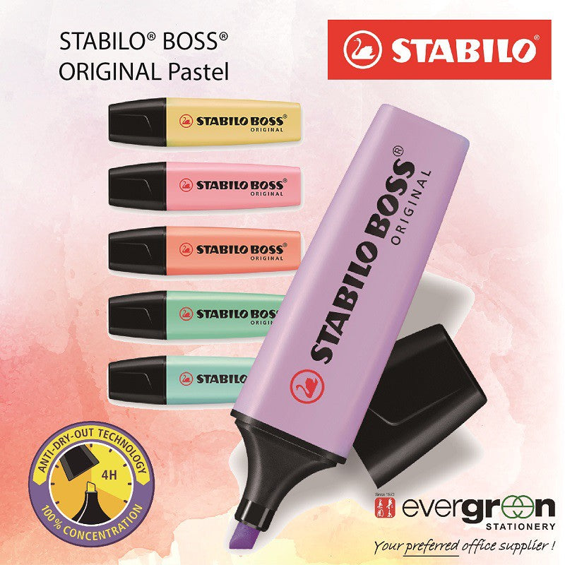 [SG] STABILO BOSS ORIGINAL Pastel THE CLASSIC IN SUBTLE COLORS [Evergr ...