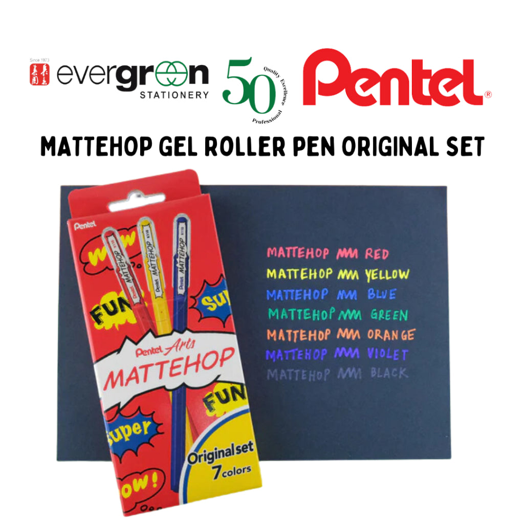 [SG] Pentel MatteHop 1.0mm Gel Roller Pen Original/ Cheerful/ Mixed Se ...